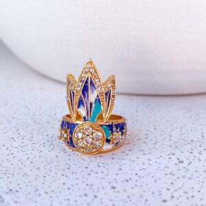 Limited Edition TIGER LILY RING /// Rainbow Enamel, Cubic Zirconia ...