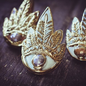 THE KNOX RING /// Gold Ring, Pink Silverite, Statement Ring, Festival ...