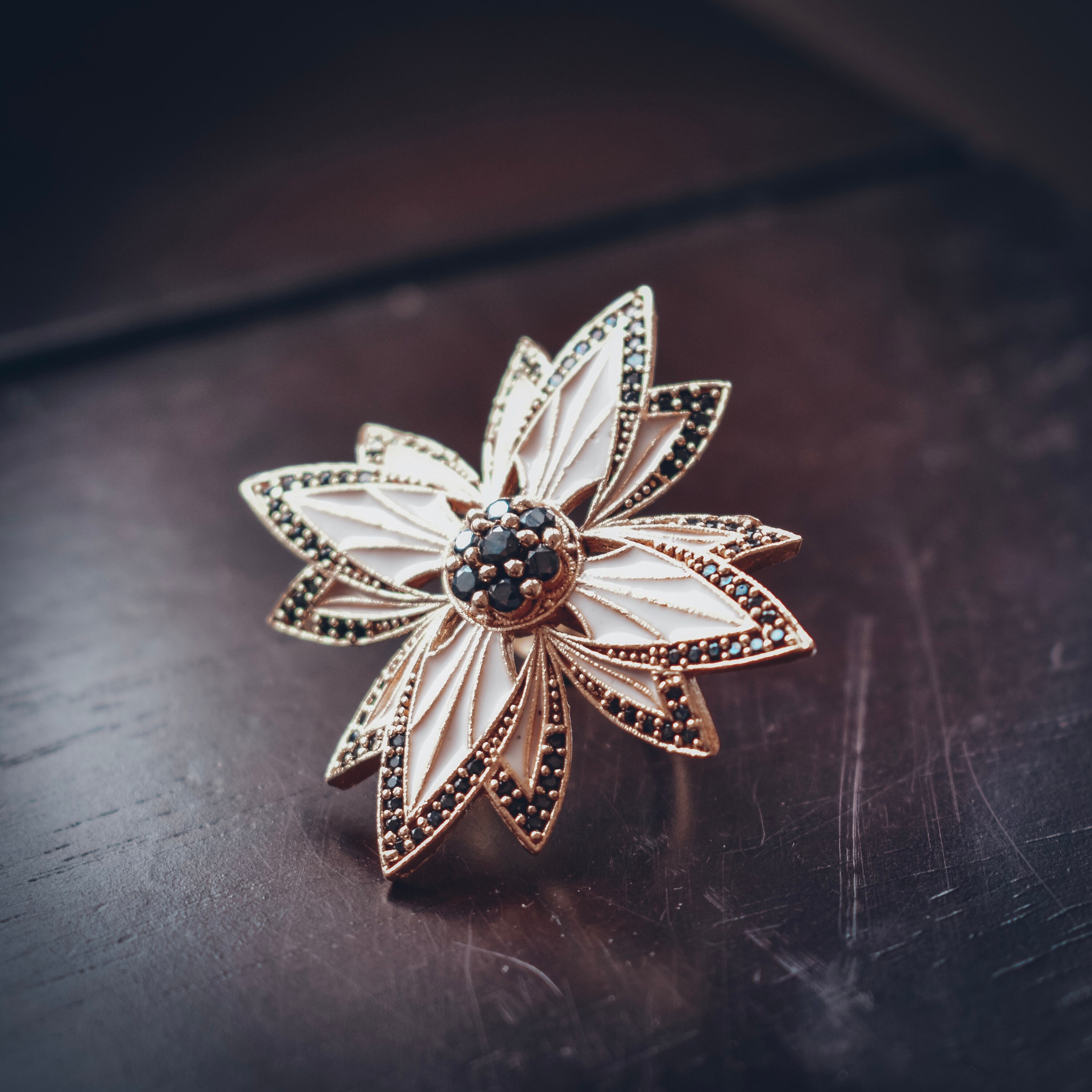 PHOENIX RING /// White Enamel, Statement Ring, Adjustable Band ...