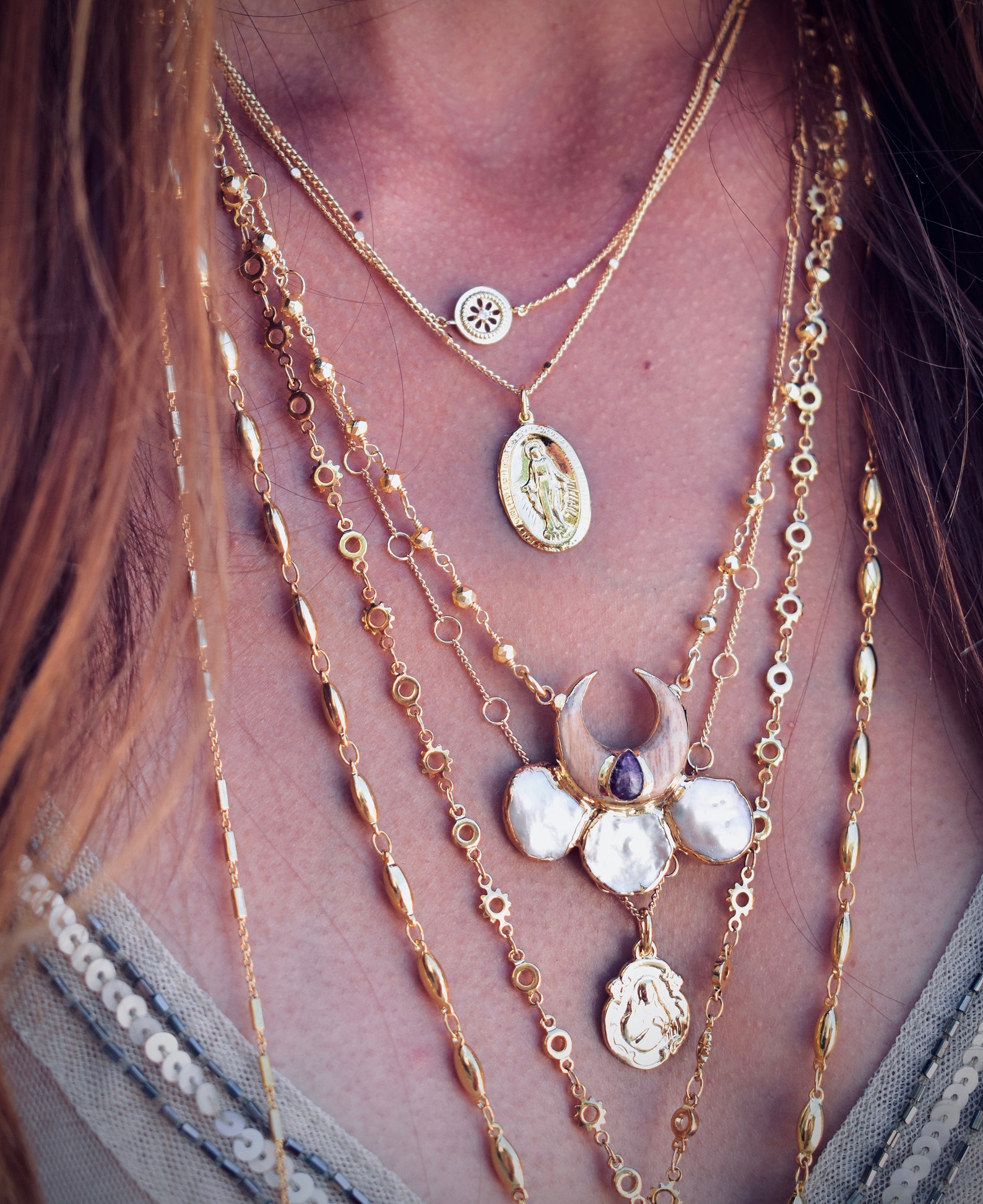 IMMACULATE CONCEPTION MEDAL // Gold Necklace, Religious Jewelry ...