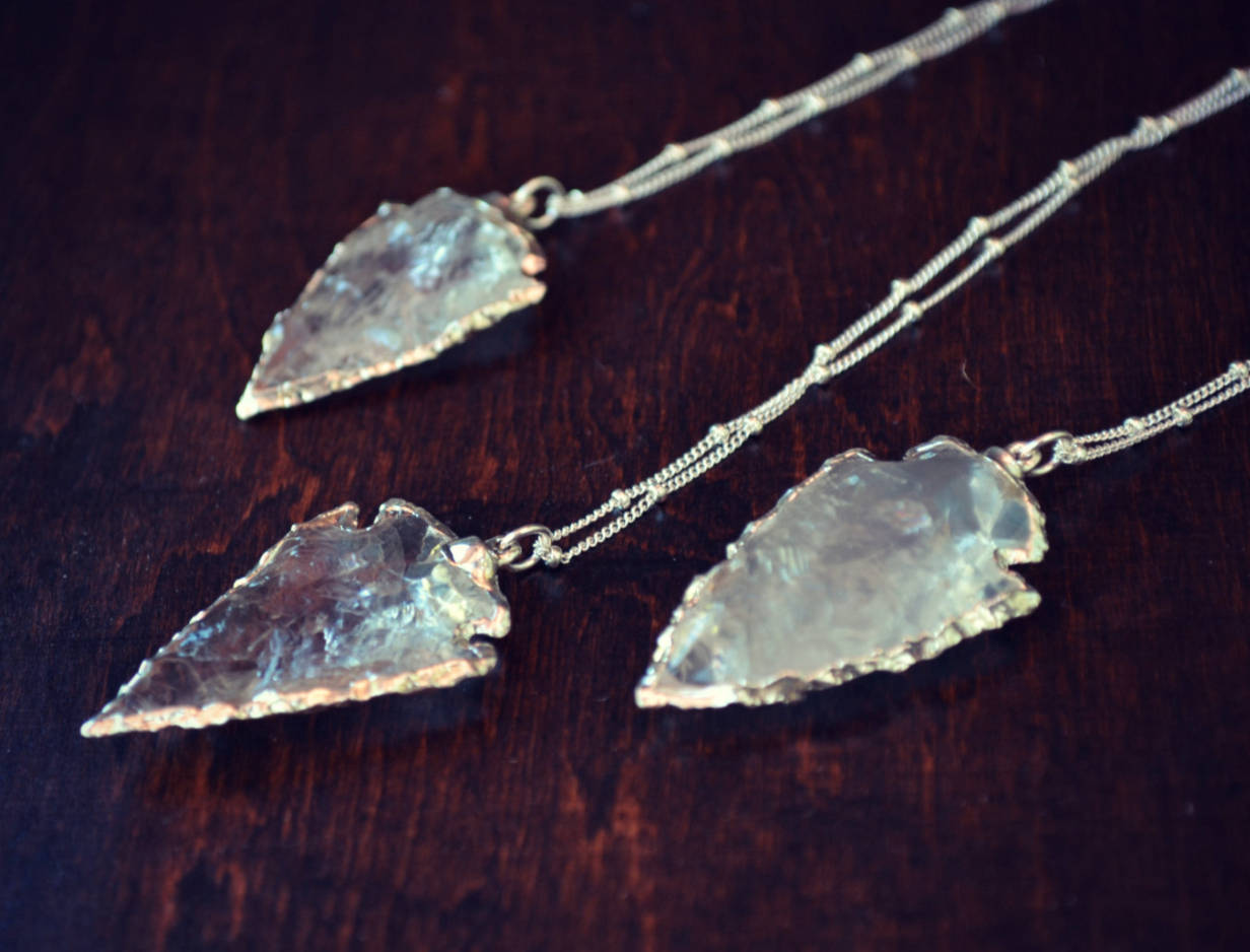 QUARTZ ARROWHEAD NECKLACE /// Gold Necklace Arrowhead | Etsy