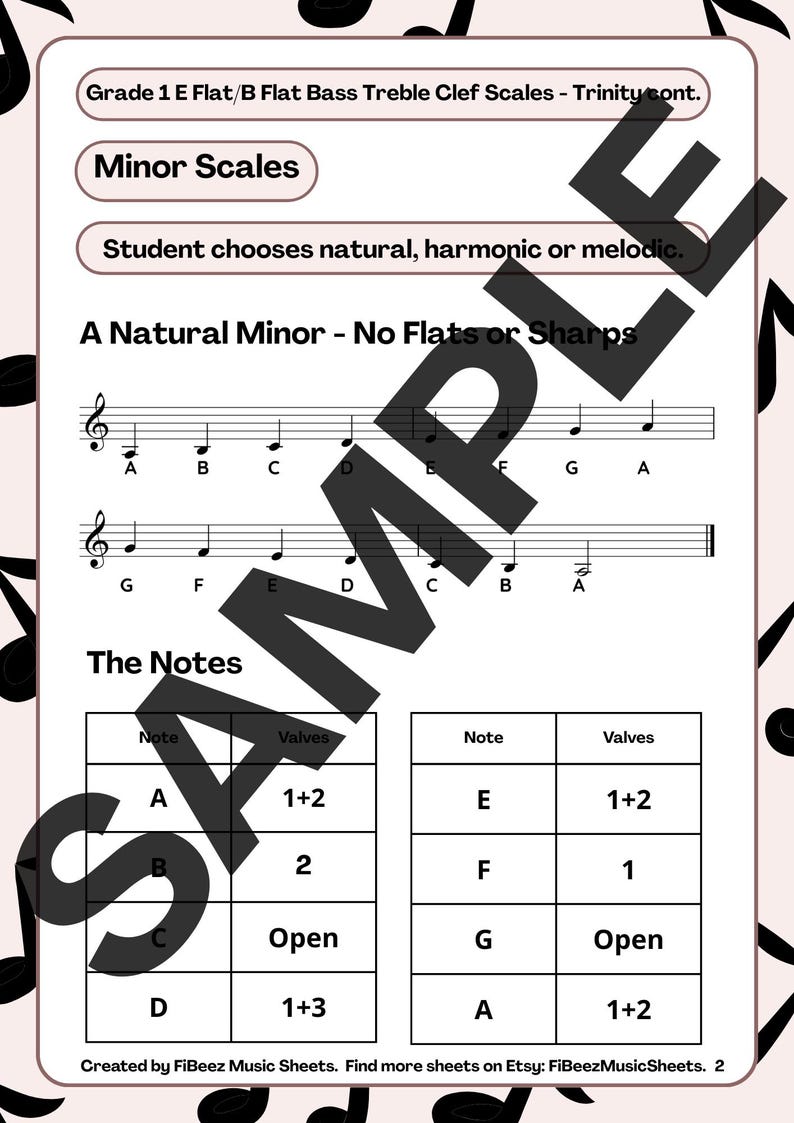 Grade 1 Scales - E Flat Bass/b Flat Bass Treble Clef - Trinity College ...