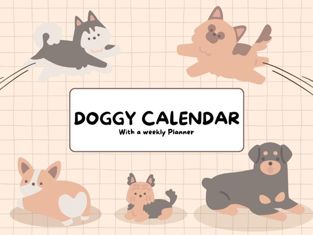 Cute Undated Dog Calendar. A New Adorable Design for Every Month With a ...