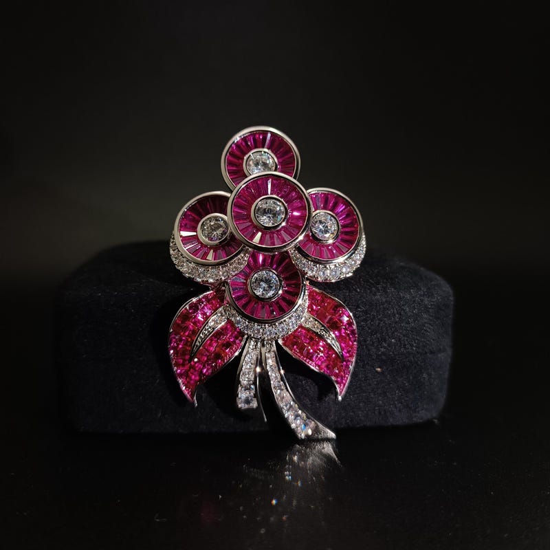 Silver Fuchsia Brooch - Etsy UK