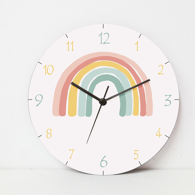 Rainbow Wall Clock - Etsy