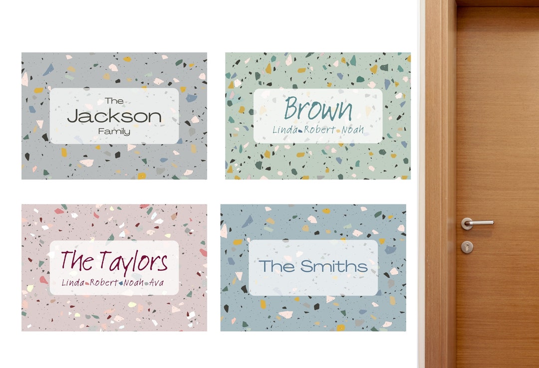 ADD TEXT to Terrazzo Door Sign, Personalised Custom Made Door Plaque ...