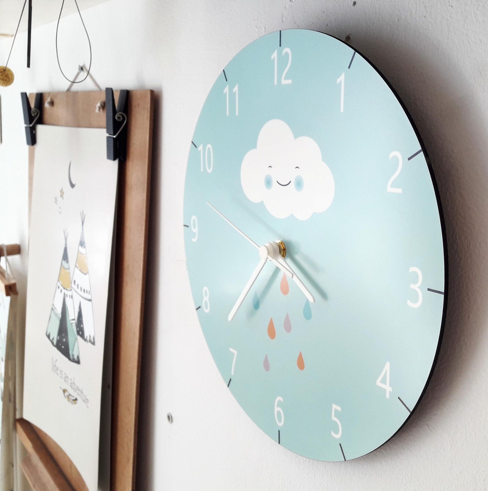 Kids Wall Clock, Nursery Clock, Nursery Wall Clock, Childrens Wall ...