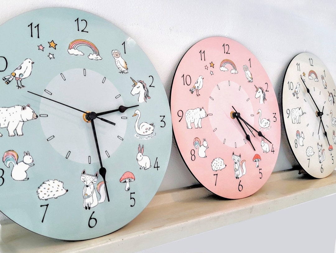 Kids Wall Clock, Nursery Clock, Nursery Wall Clock, Childrens Wall ...