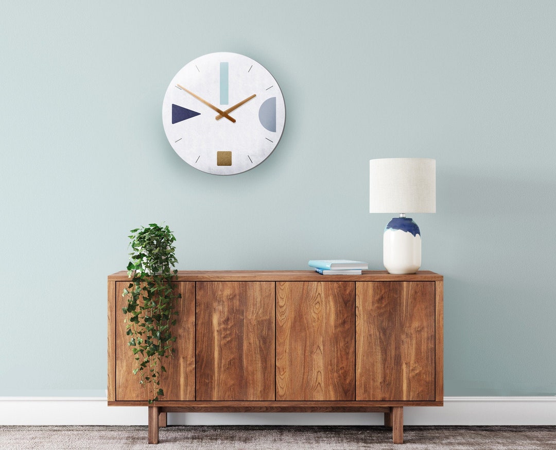 Geometric Wall Clock Minimalist Wall Clock Extra Large Wall - Etsy