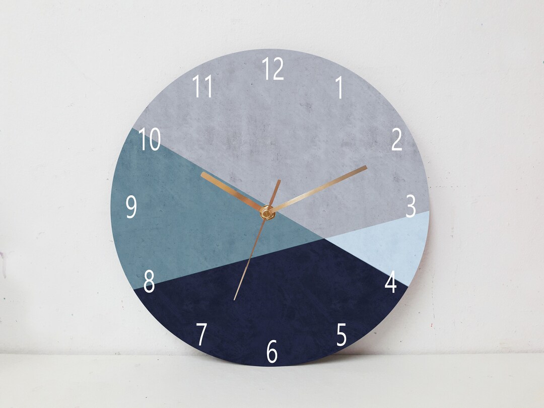 Geometric Wall Clock, Minimalist Wall Clock , Large Wall Clock, Modern ...