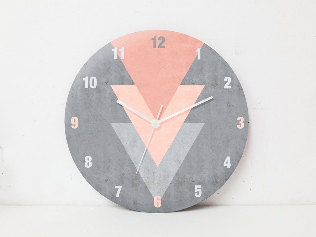 Geometric Wall Clock Minimalist Wall Clock Large Wall Clock Modern Wall ...