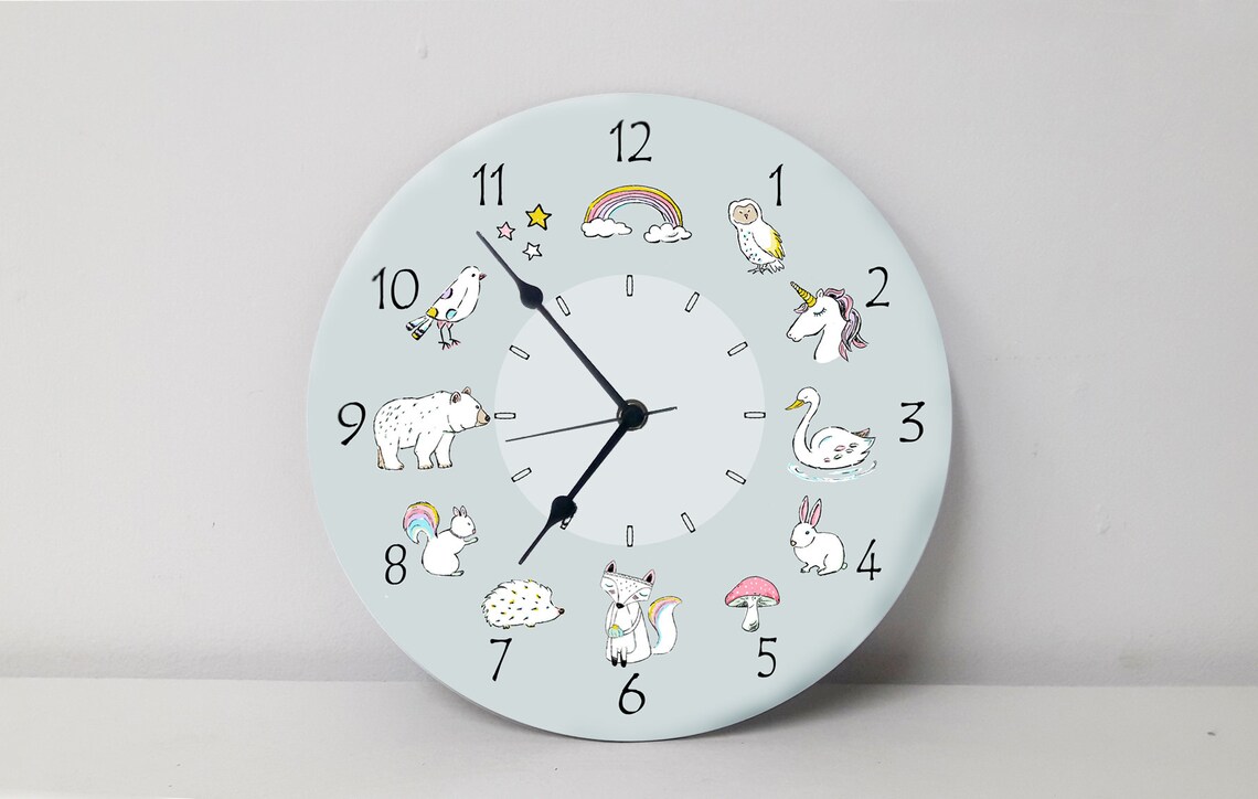 Kids Wall Clock Nursery Clock Nursery Wall Clock Childrens - Etsy