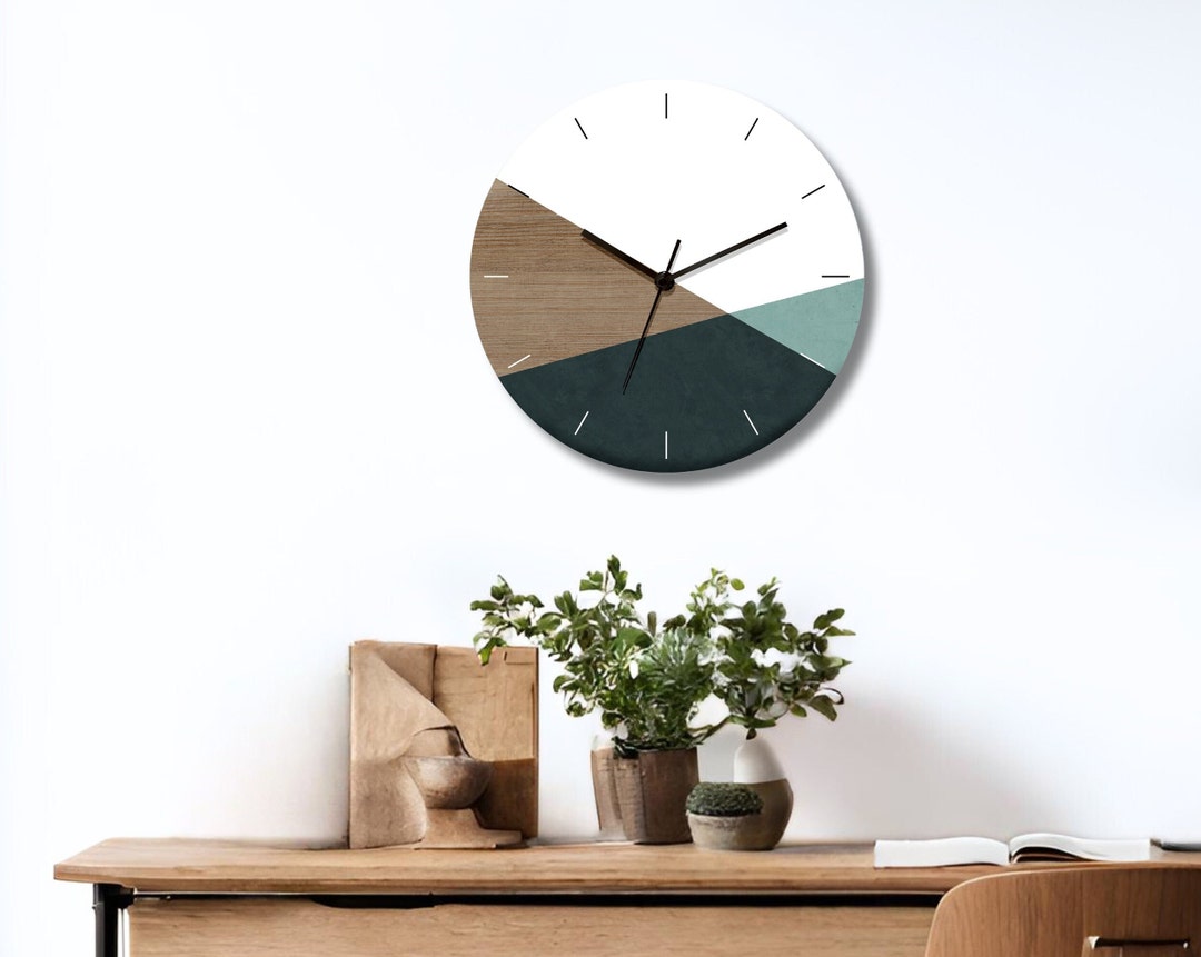 Scandinavian Wall Clock, Geometric Wall Clock, Modern Wall Clock, Round ...
