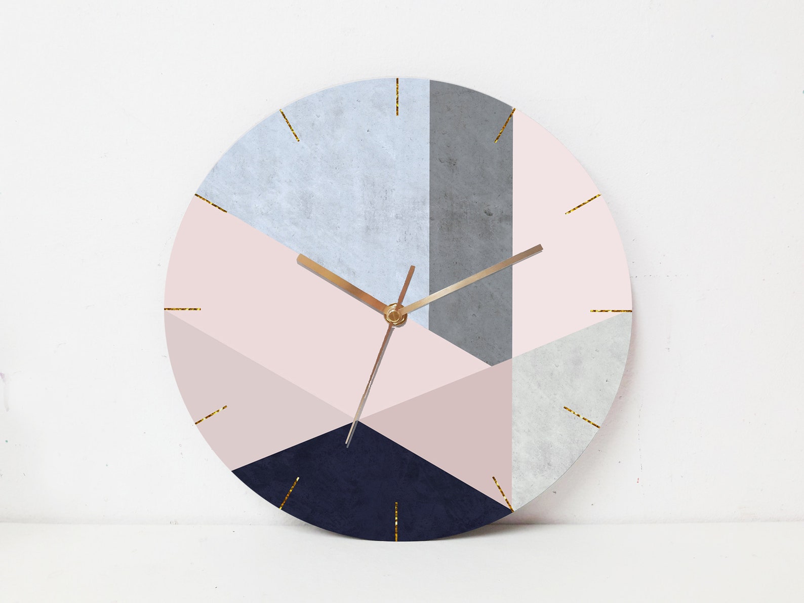 Geometric Wall Clock Minimalist Wall Clock Large Wall - Etsy