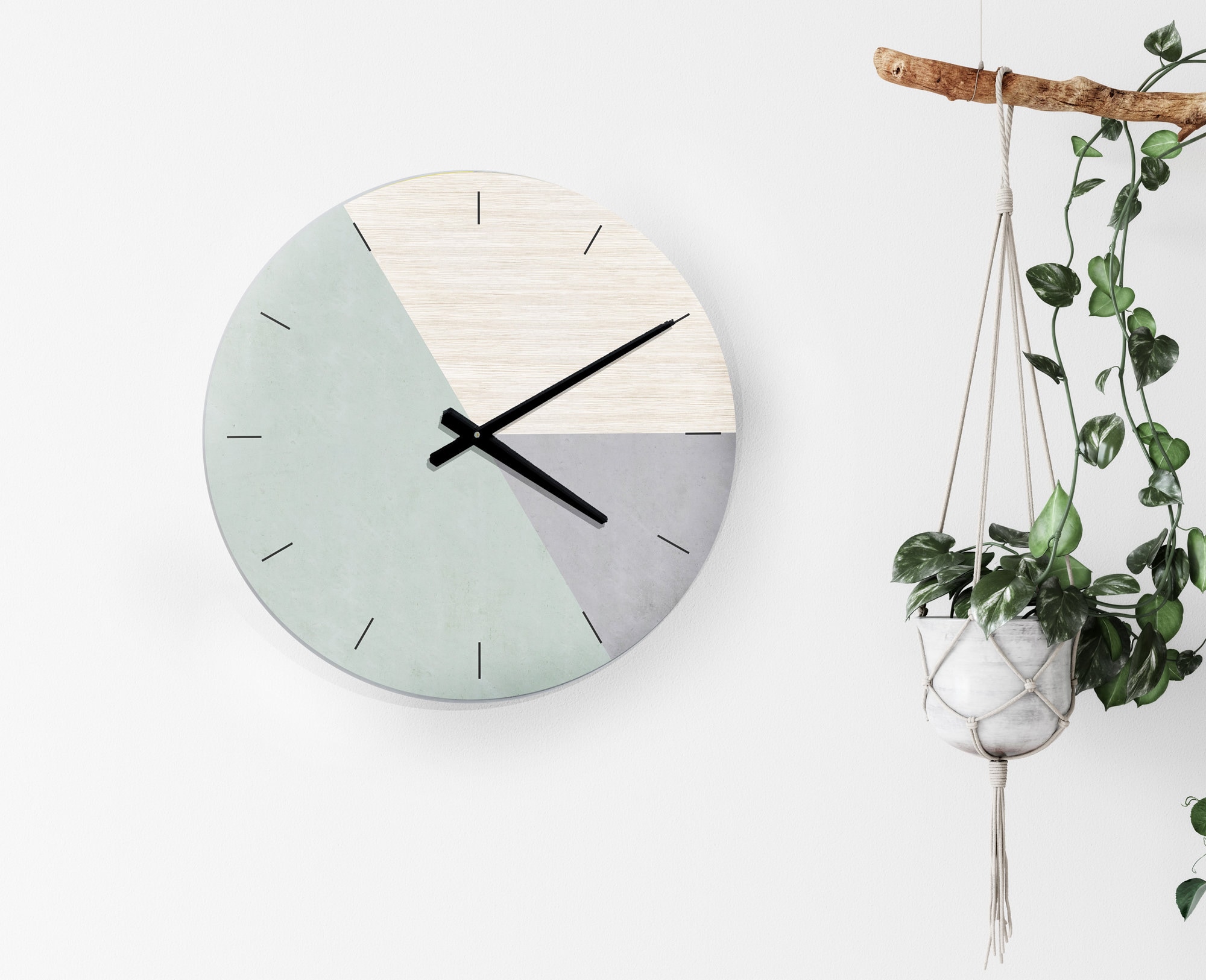 Geometric Wall Clock Minimalist Wall Clock Extra Large Wall | Etsy