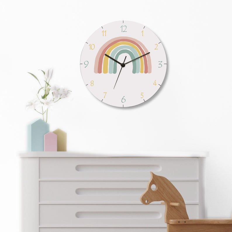 Kids Wall Clock, Nursery Clock, Nursery Wall Clock, Childrens Wall ...