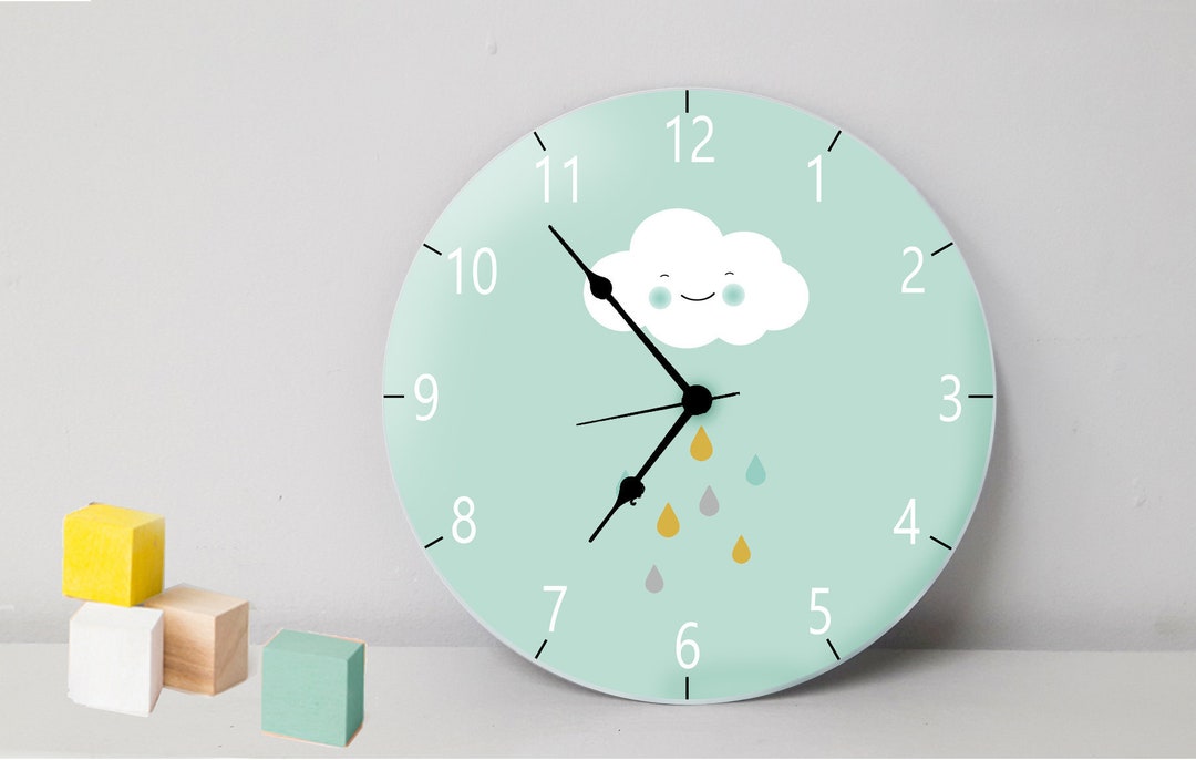 Kids Wall Clock, Nursery Clock, Nursery Wall Clock, Childrens Wall ...