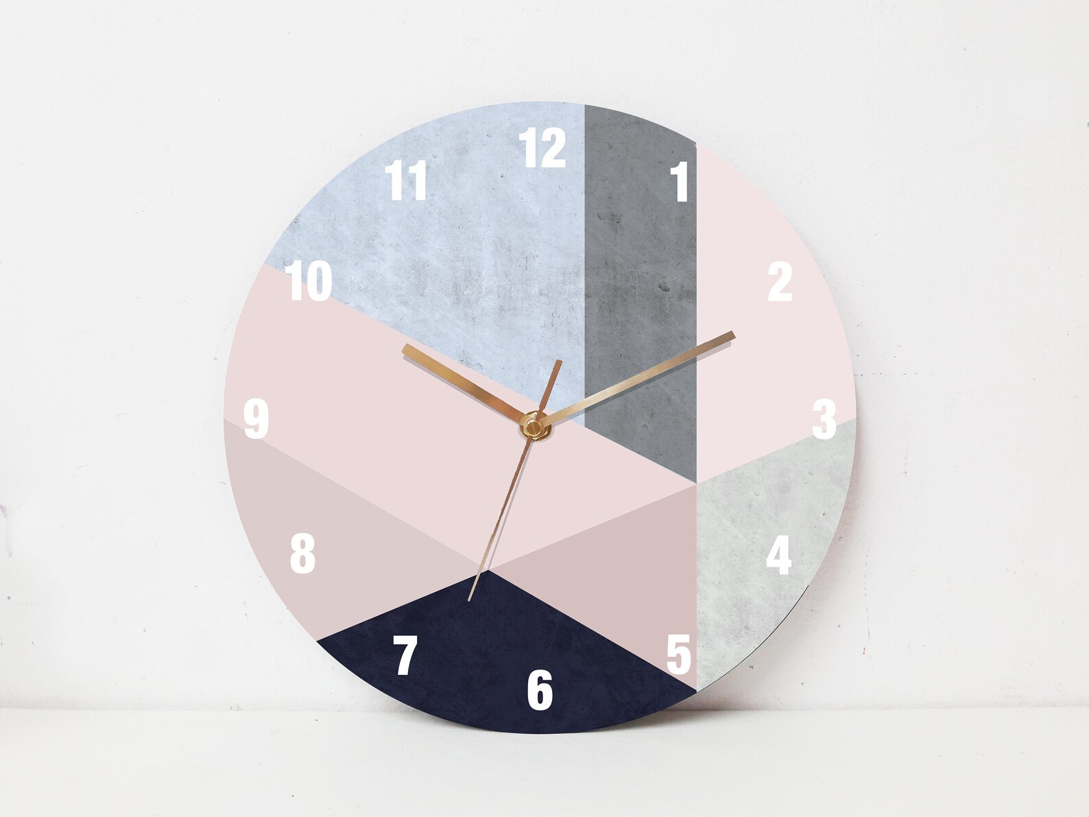 Geometric Wall Clock Minimalist Wall Clock Large Wall - Etsy