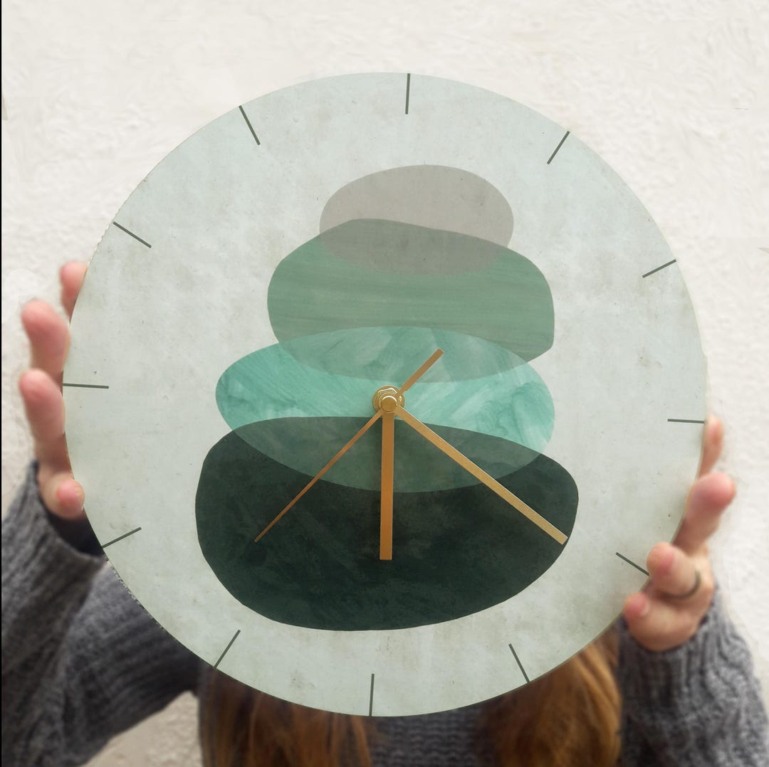 Scandinavian Wood Wall Clock , Large Wall Clock Modern , Nordic Wall ...