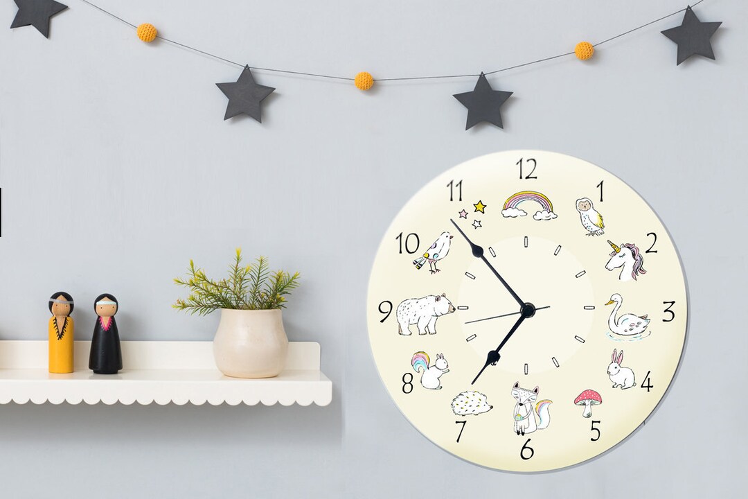 Kids Wall Clock, Nursery Clock, Nursery Wall Clock, Childrens Wall ...