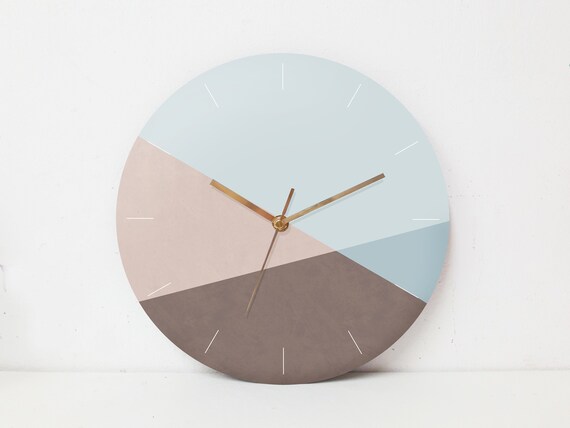 Geometric Wall Clock Minimalist Wall Clock Large Wall | Etsy