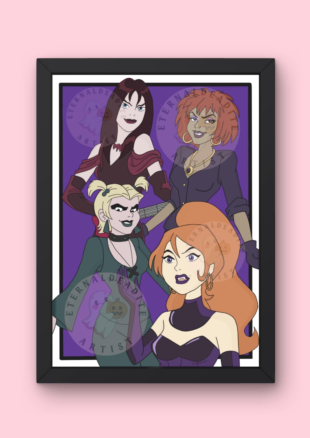 Hex Girls & Crush Art Print Scooby Doo Artwork Cartoon Custom Print - Etsy