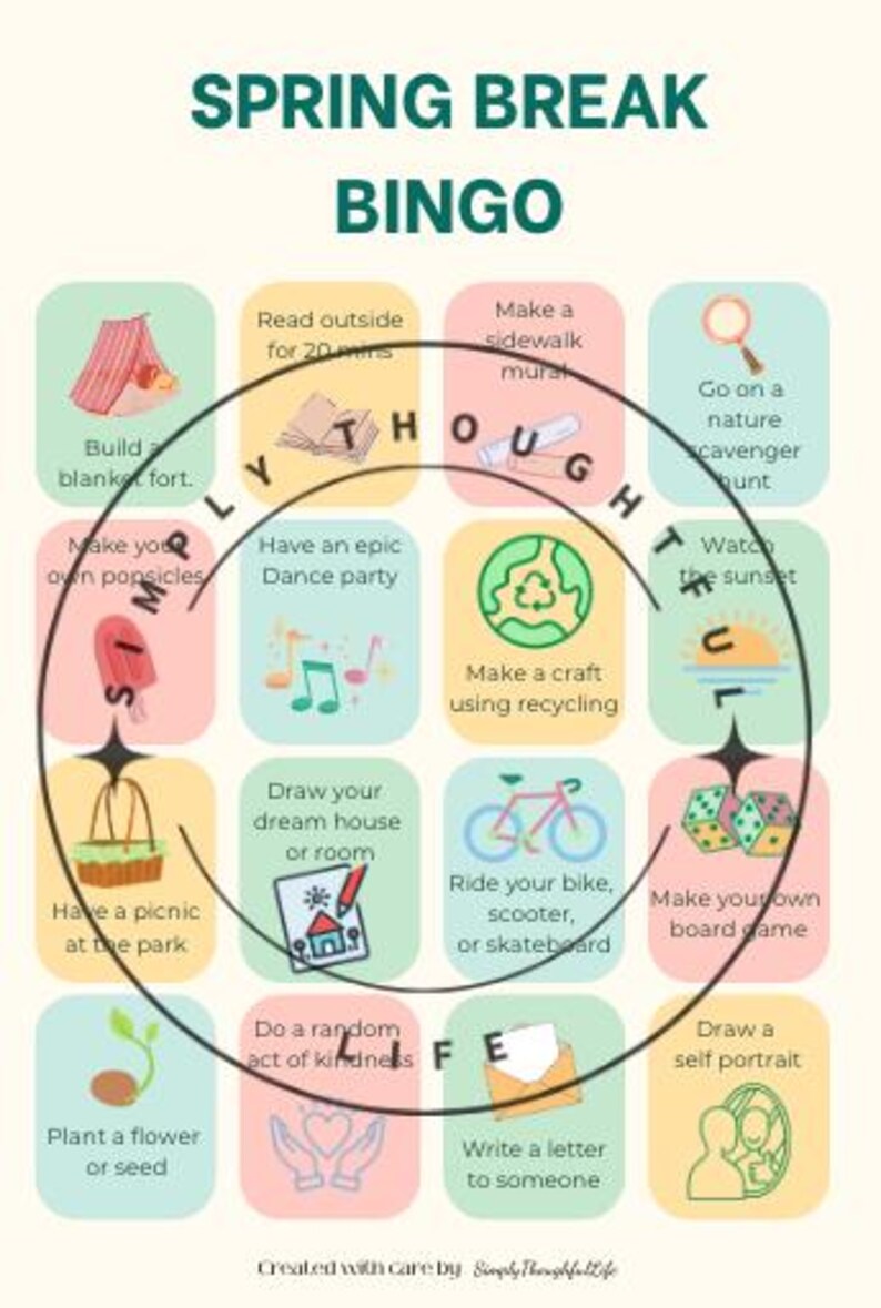 Spring Break Bingo Printable for Kids | Fun, Free & Easy Activities at ...