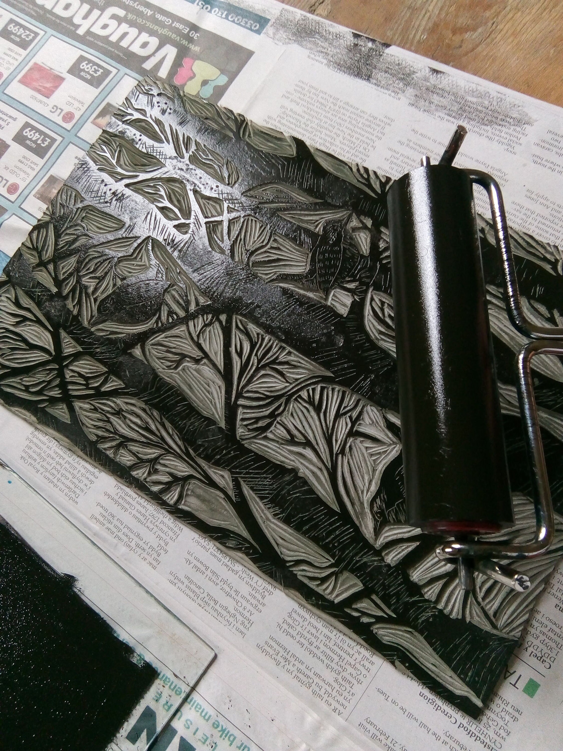 Hand Made Lampshade,welsh Wren and Tree Design,gold and Silver Fleck ...