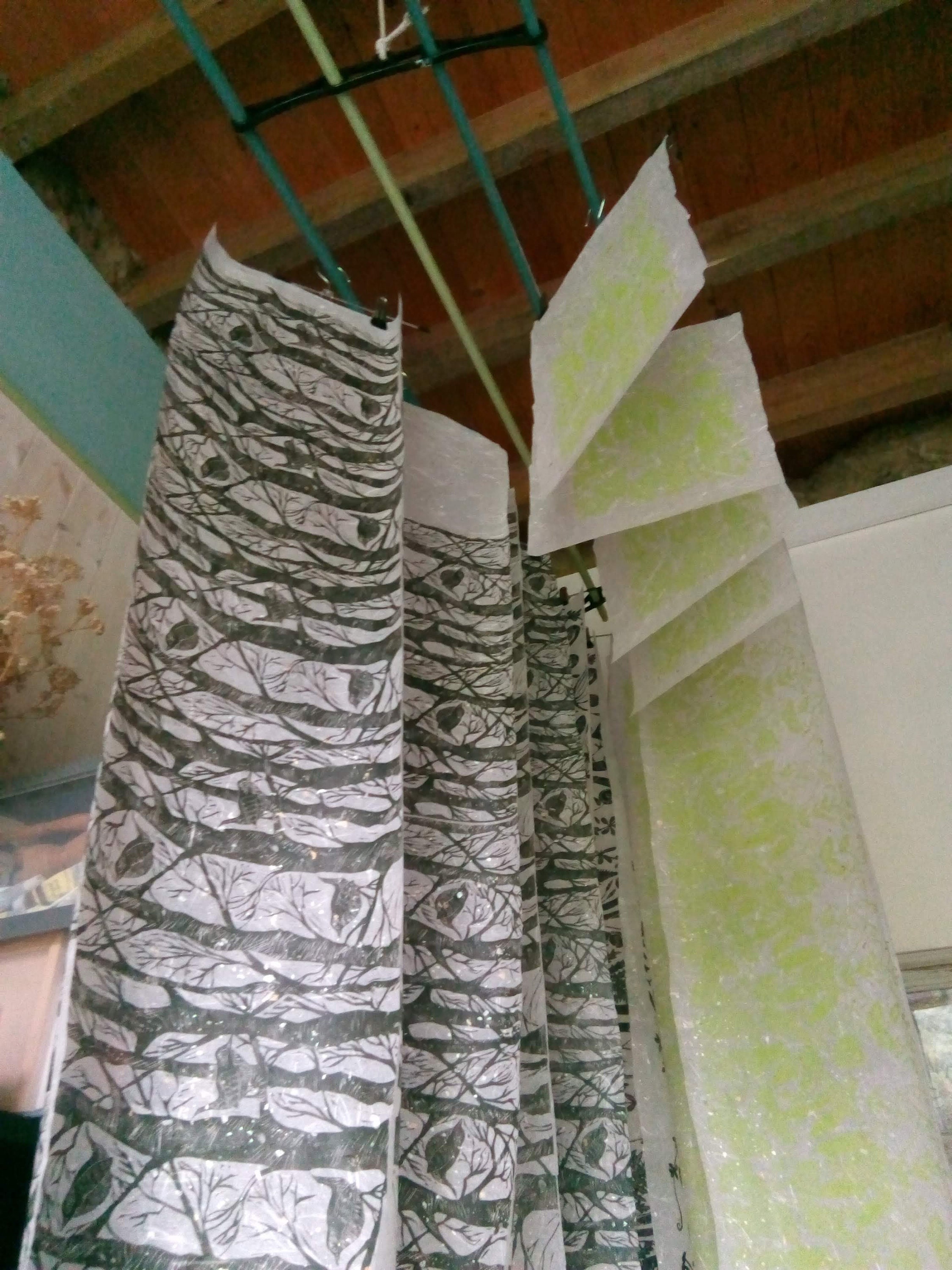 Hand Made Lampshade,welsh Wren and Tree Design,gold and Silver Fleck ...