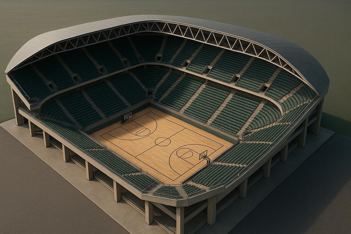 Indoor Sports Hall Plan and Section DWG File CAD Drawing for ...