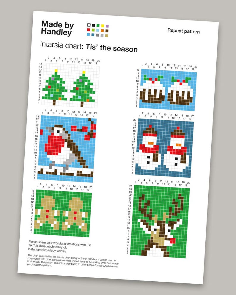 Intarsia Chart - Tis’ the Season - Etsy