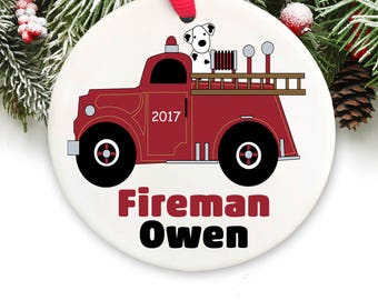 Fire truck ornament | Etsy