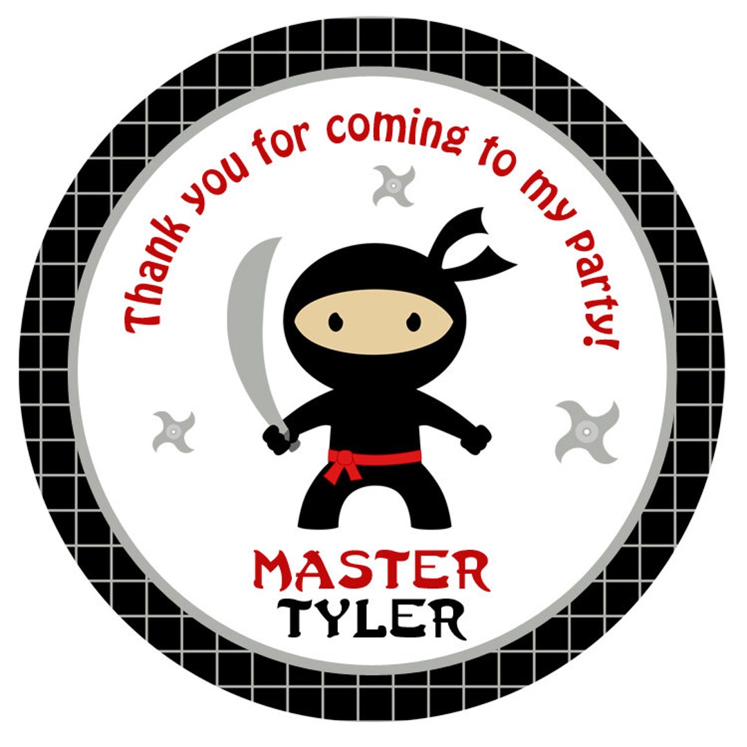 Ninja Birthday Party Stickers Ninja Stickers Ninja Birthday Party Ninja ...