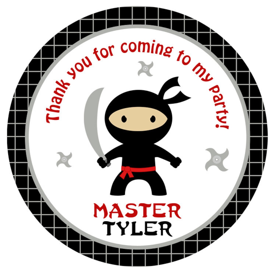 Ninja Birthday Party Stickers Ninja Stickers Ninja Birthday - Etsy