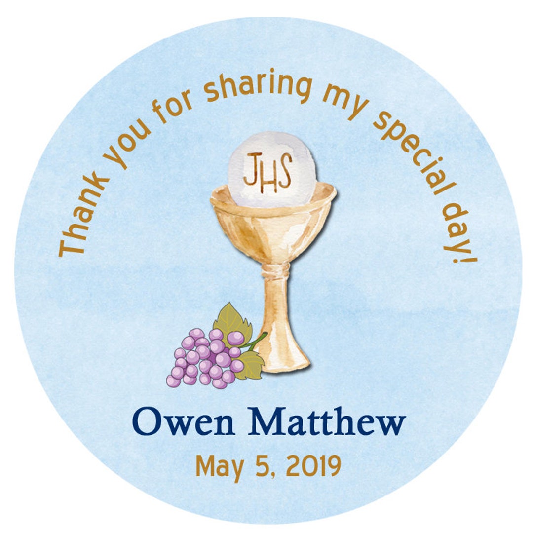 First Communion Sticker First Communion Favor Tag. Holy Communion ...