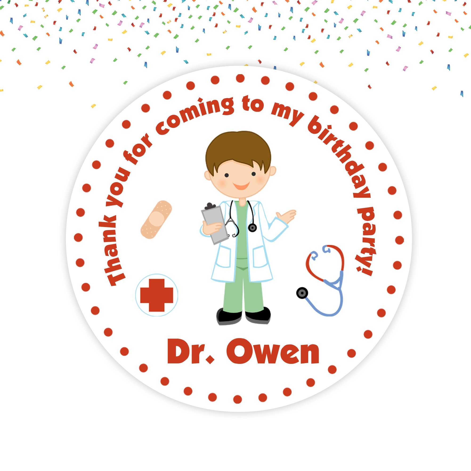 Doctor Birthday Party Sticker Medical Birthday Sticker Doctor | Etsy