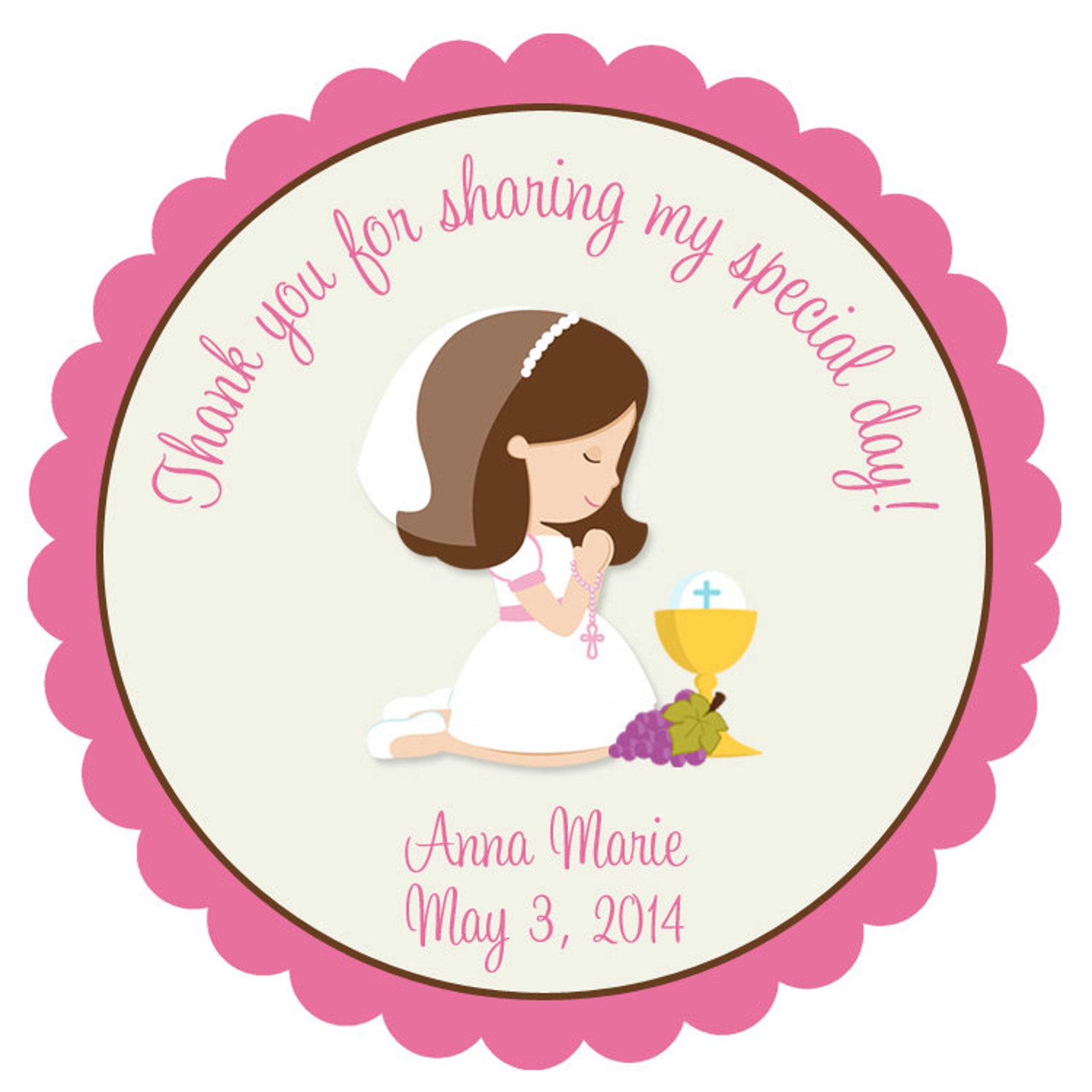 First Communion Sticker First Communion Favor Tag. Holy - Etsy