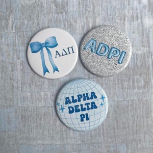 Alpha Delta Pi Pin-back Button ADPI Sorority Game Day Button Blue Bow ...