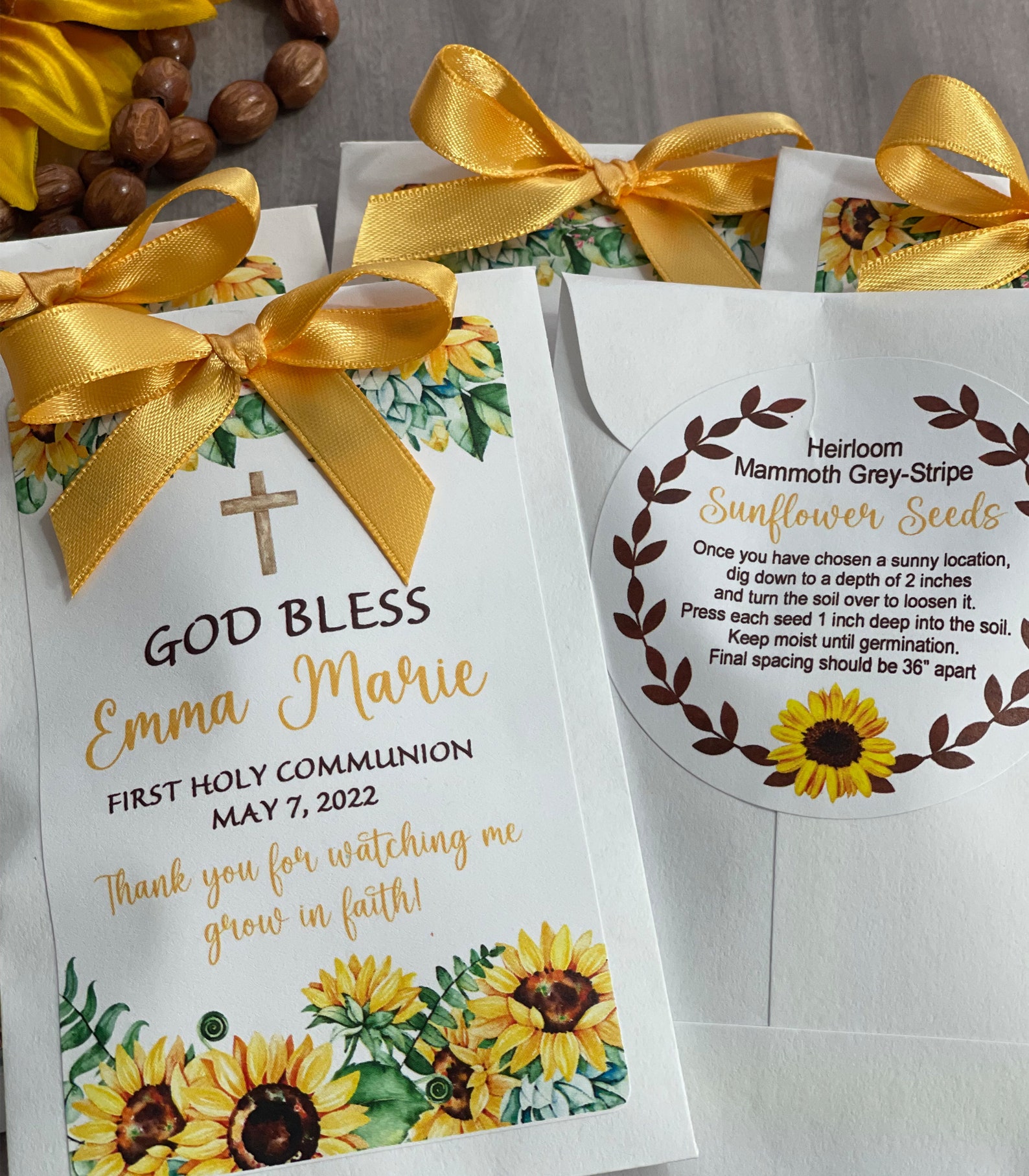 First Communion Favors First Holy Communion Favors Sunflower - Etsy