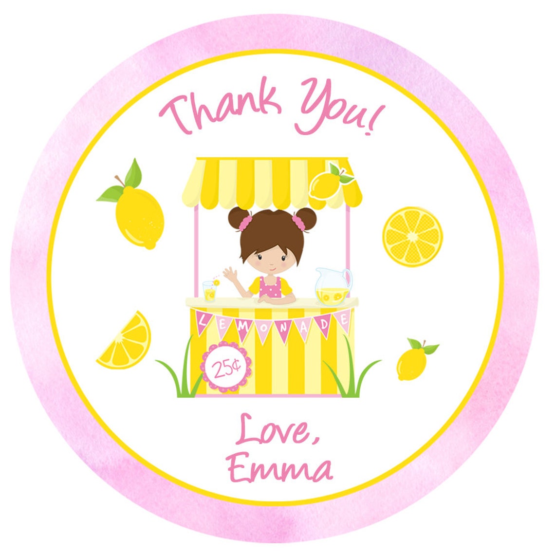 Lemonade Stand Stickers Lemonade Stand Birthday Any Hair Color | Etsy