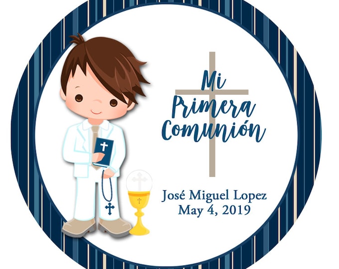 Mi Primera Comunion Sticker First Communion Favor Tag. Holy Communion ...
