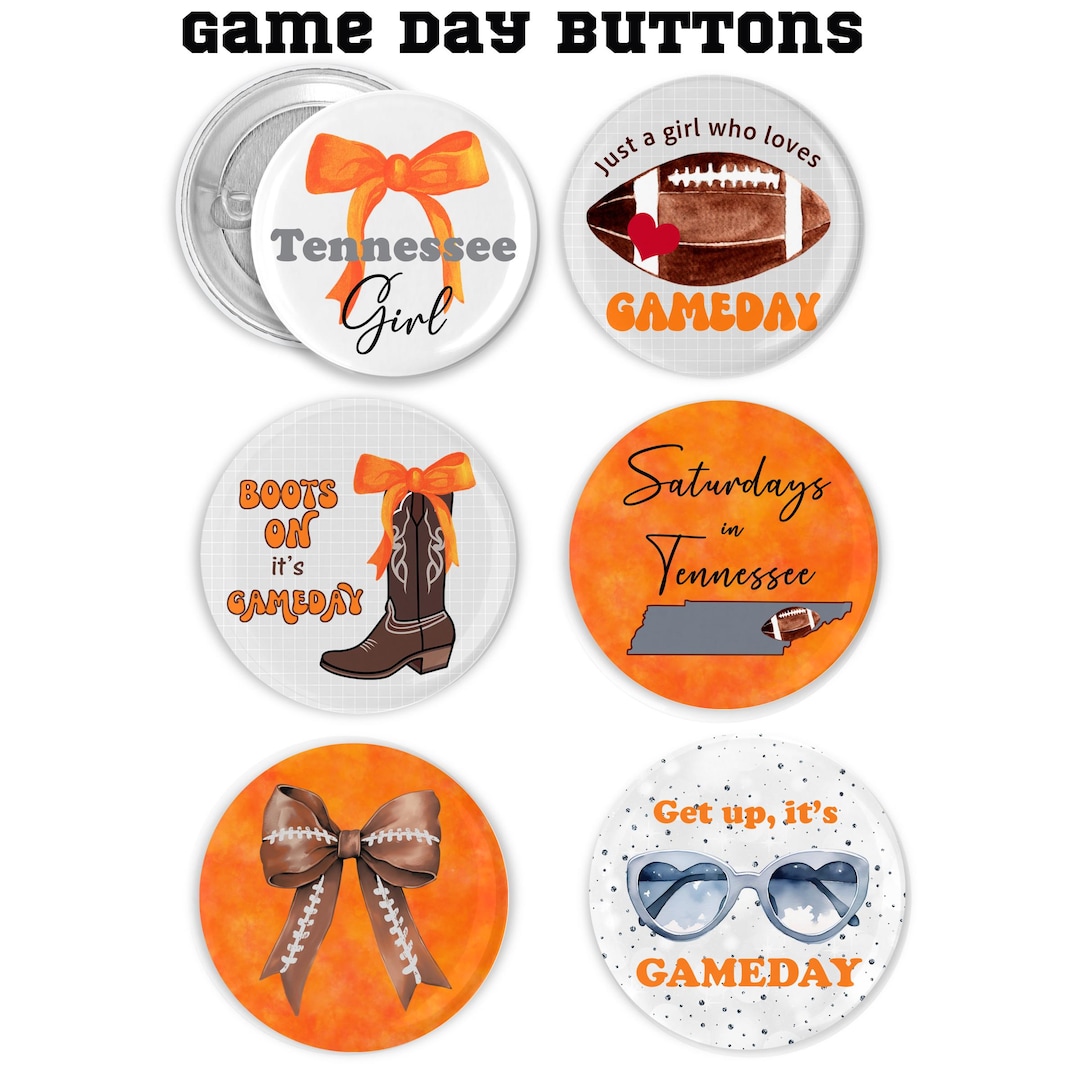 Gameday Buttons Football Game Day Buttons for College Games - Etsy