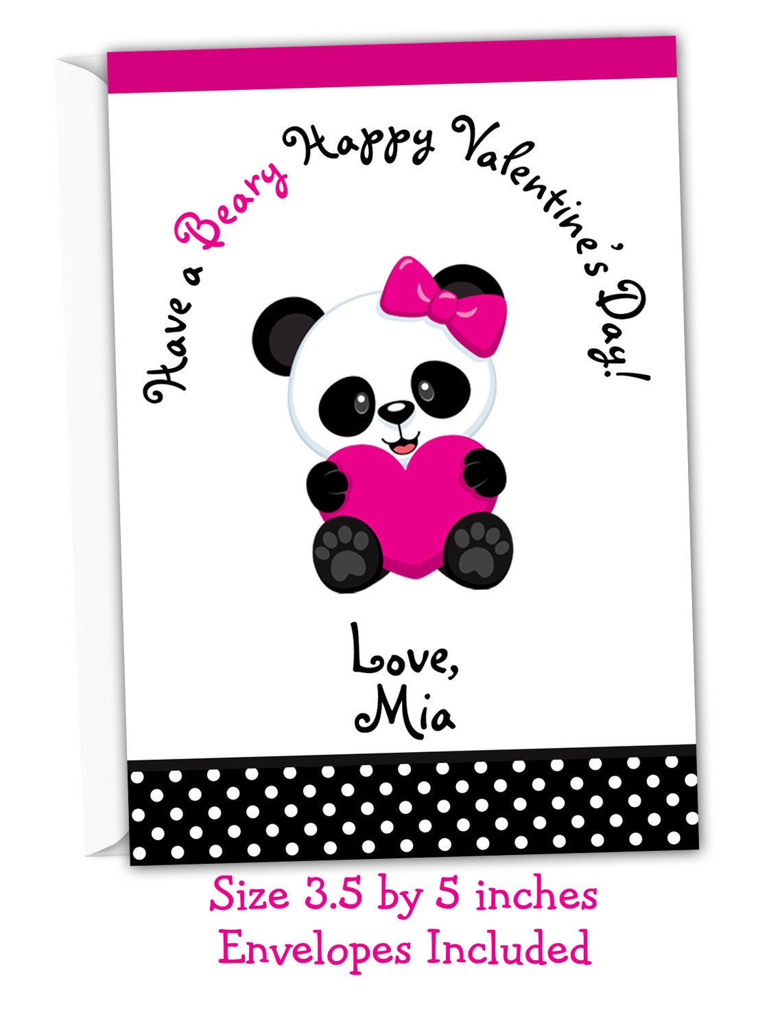 Valentine Cards Panda Valentine Cards Kids Valentines - Etsy