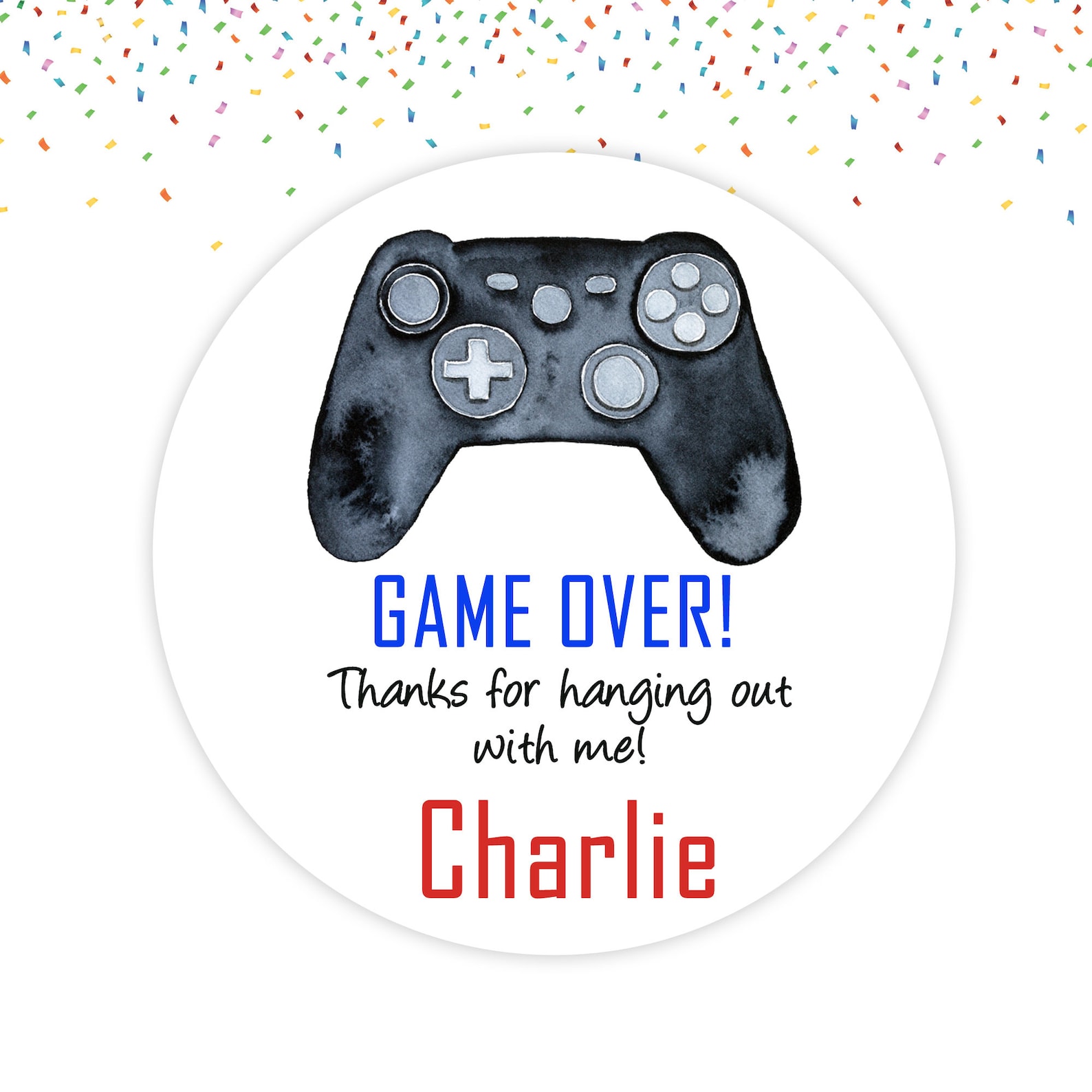 Video Game Birthday Party Sticker Video Game Sticker Video Game Party ...