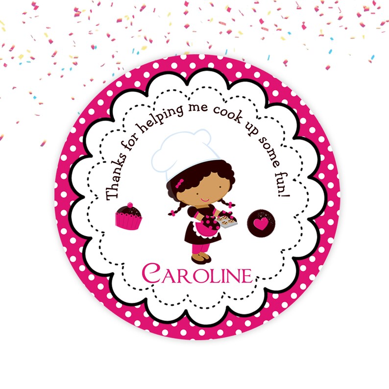 Cooking Birthday Stickers Cooking Party Stickers Cooking Birthday Party ...