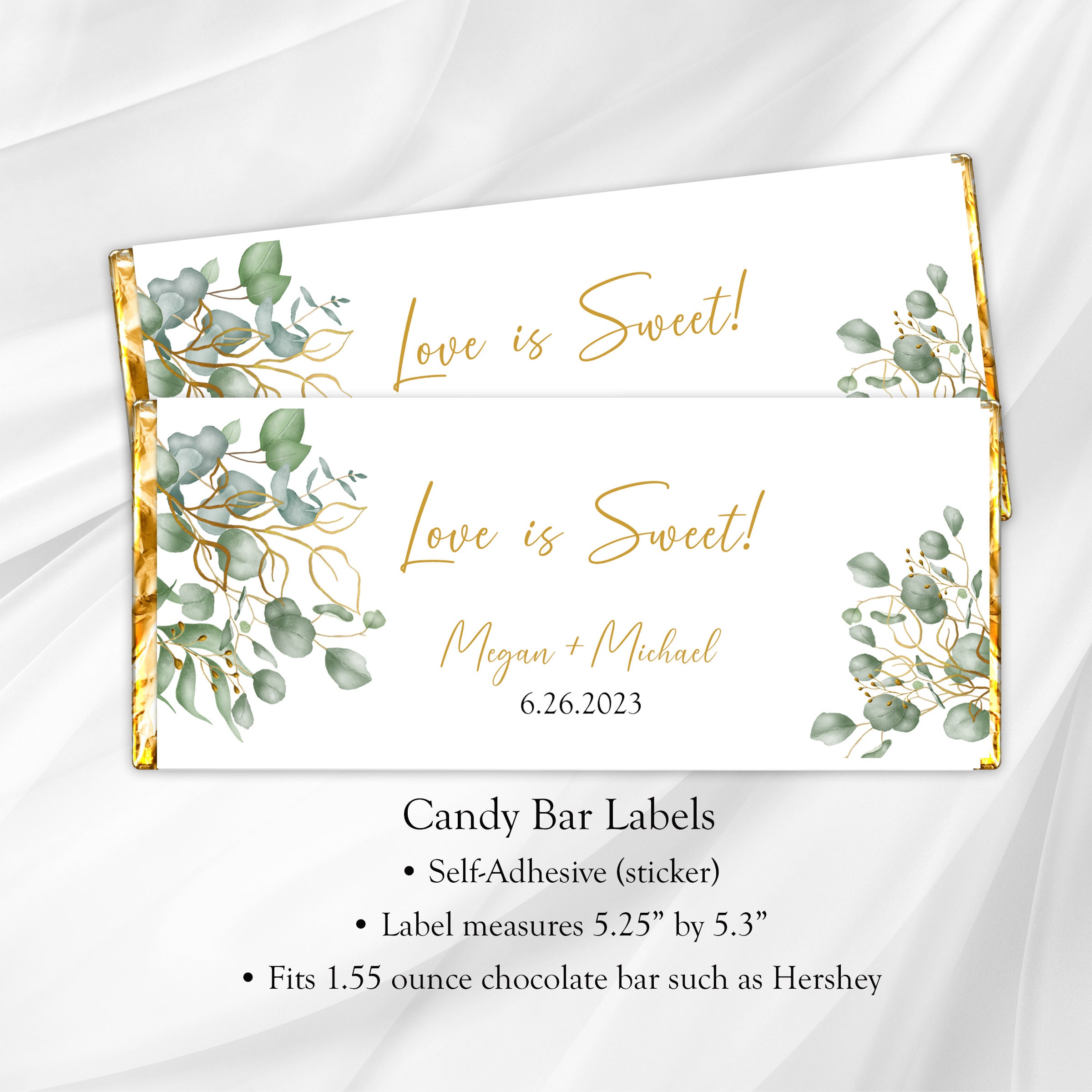 Wedding Chocolate Bar Wrappers