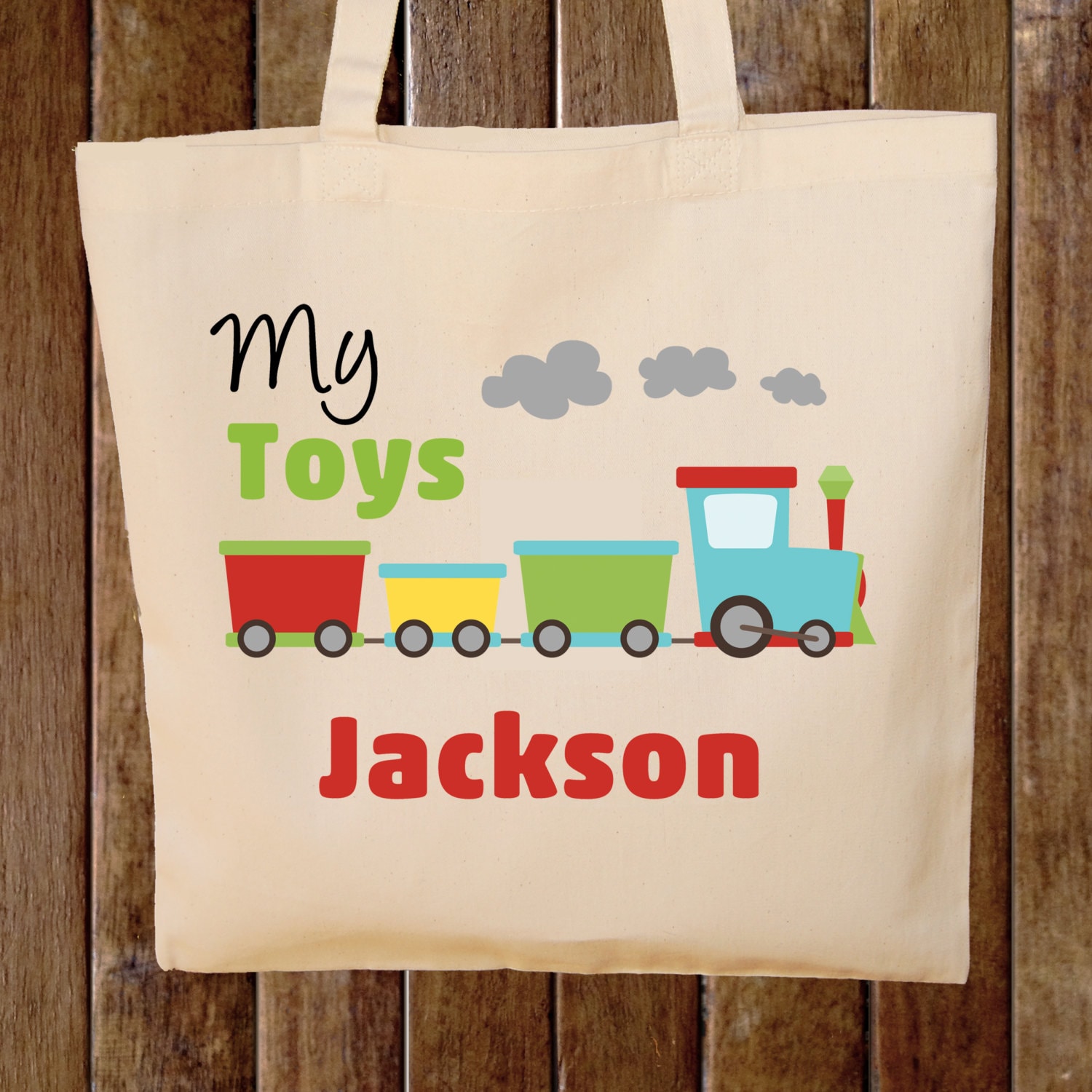 Toy Tote Bag -- Boys Tote Bag -- Kids Tote Bag -- Toy Train Bag - Etsy