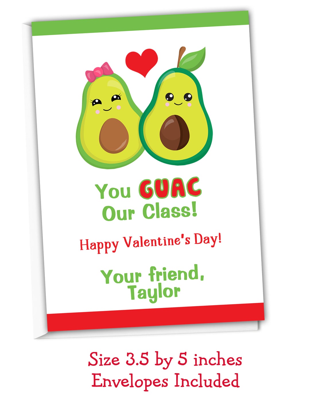 Valentine Cards Avocado Valentine Cards Kids Valentines You Guac - Etsy
