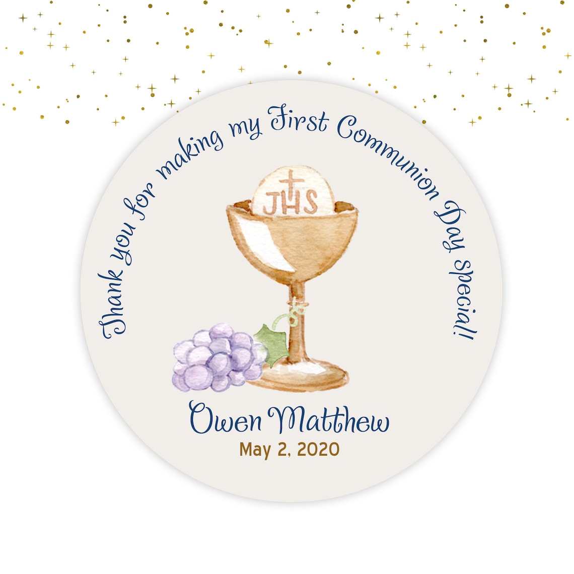 First Communion Sticker First Communion Favor Tag Holy - Etsy