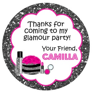 Glamour Party Birthday Stickers Glamour Party Gift Tag - Etsy